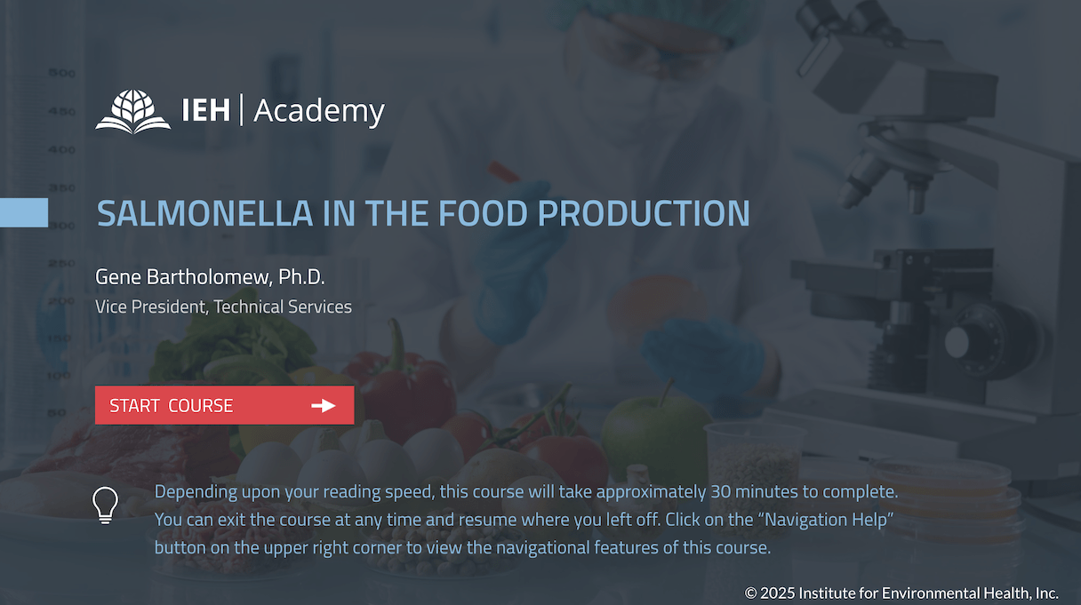Salmonella in Food Production - IEH Academy