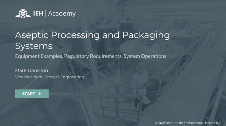 Aseptic Processing and Packaging Systems - IEH Academy