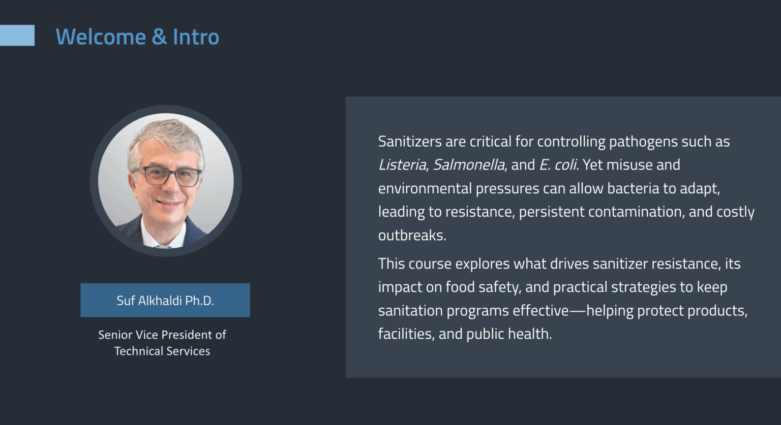 Managing Bacterial Resistance to Commercial Sanitizers in Food ...